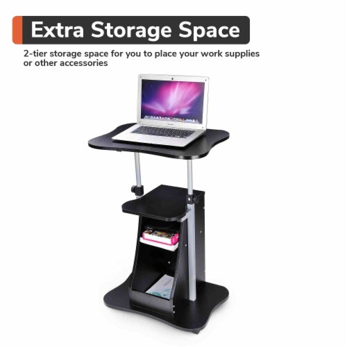 Laptop desk stand with storage store