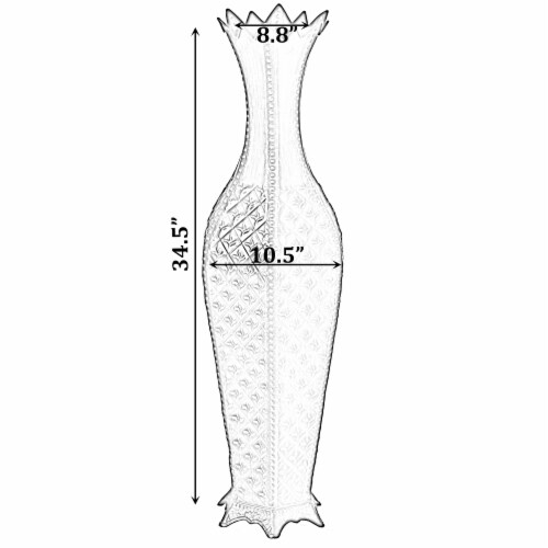 34 Inch Brown Metal Floor Vase Elegant Centerpiece Home Decor 1