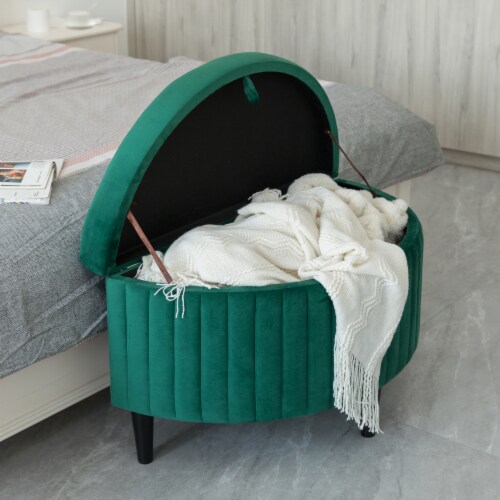 Half moon tufted storage ottoman store