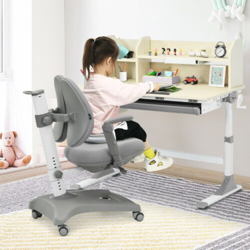 Gymax height adjustable children's desk chair set multifunctional study drawing store