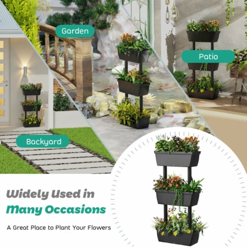 3 Tier Raised Garden Bed Vertical Freestanding Flower Pot Stand Planter