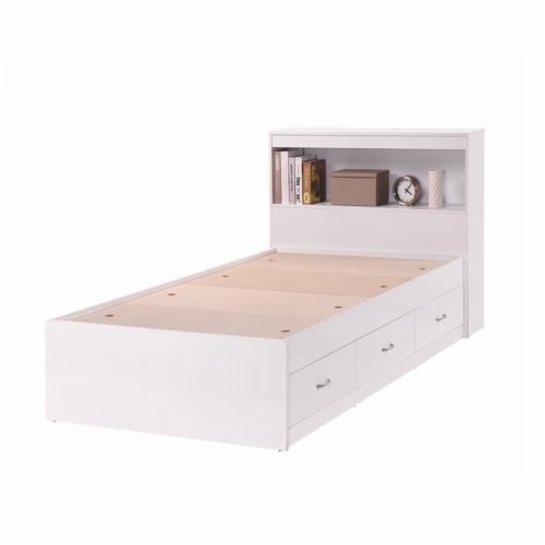 Pemberly Row Twin Captain Storage Bed with 3 Drawers in White 1 Kroger