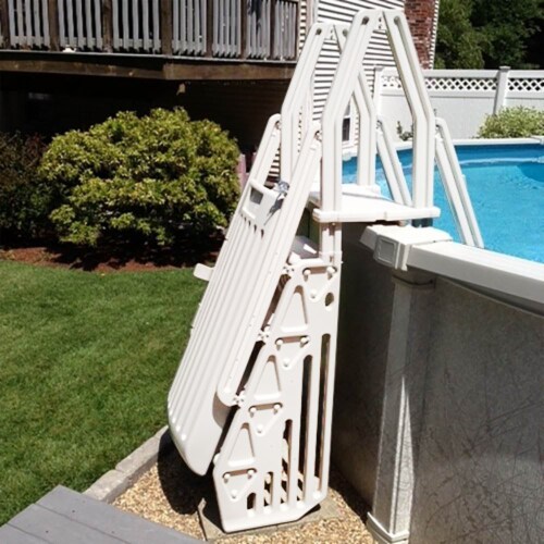 Vinyl Works AF Adjustable 24 Inch Gated Entry Above Ground Pool Ladder ... Vinyl Works AF Adjustable 24 Inch Gated Entry Above Ground Pool Ladder ...