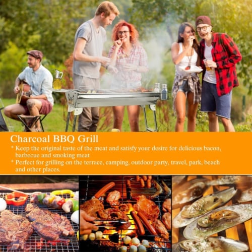 Foldable BBQ Grill Portable Charcoal Barbeque Grill Stainless Steel BBQ ... Foldable BBQ Grill Portable Charcoal Barbeque Grill Stainless Steel BBQ ...