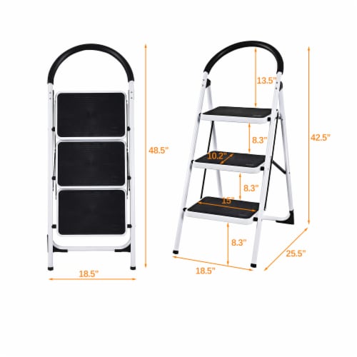 Lightweight folding step ladder store