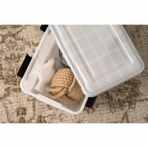 Iris Usa 19 Quart Weathertight Stackable Storage Box Secure Lid Clear