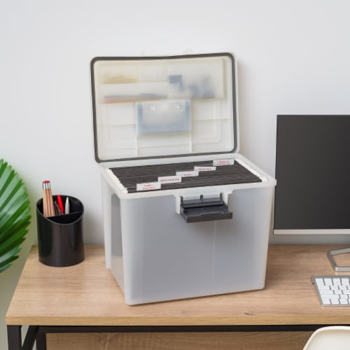Iris Usa 19 Qt Water Resistant Plastic Office Storage Portable Letter