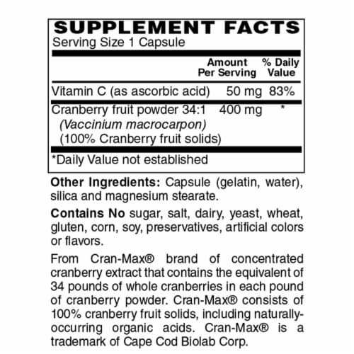 Holly Hill Health Foods Cran Max Concentrated Cranberry 400 Mg 120