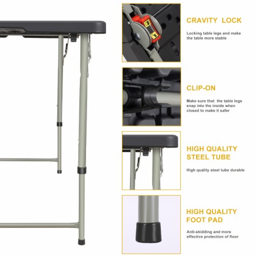 Sut 4ft Folding Table In Black 1 Unit Ralphs