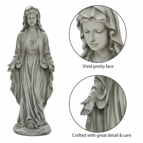 Luxenhome 30 5 H Virgin Mary Indoor Outdoor Statue Gray Or Ivory Each