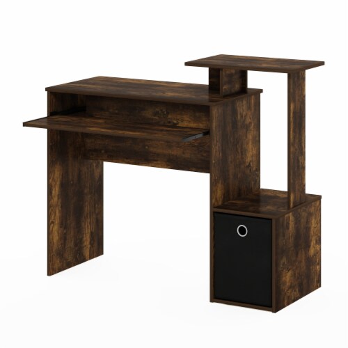 Econ Multipurpose Home Office Computer Writing Desk W Bin Amber Pine Black 1 Kroger