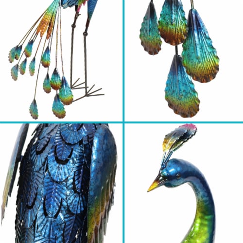 Sunnydaze Peacock Outdoor Metal Garden Statue 345 In 345 Fred Meyer
