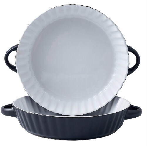 Bruntmor 95 Pie Pan White W Handles Baking Quiche Pot Pies Etc Set Of 2 95 Harris