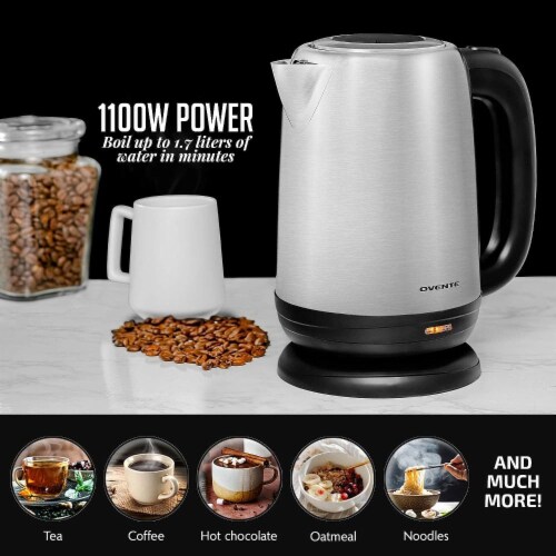 Ovente Electric Tea Kettle Stainless Steel Silver 1 7l 1 7 L Kroger