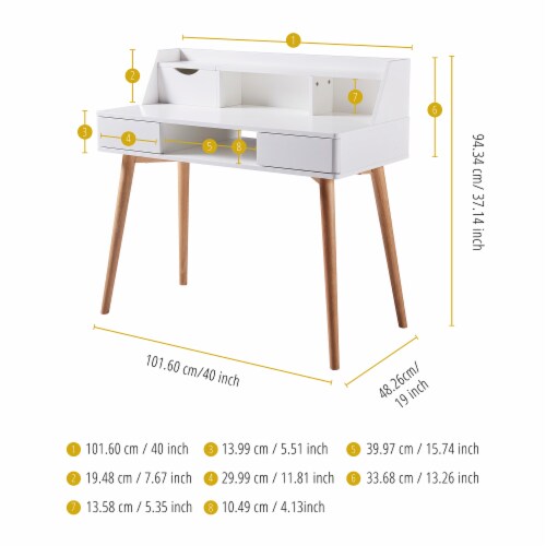 Teamson Home Creativo Wooden Writing Study Table Desk with Storage Drawer White 1 Pay Less Super Markets