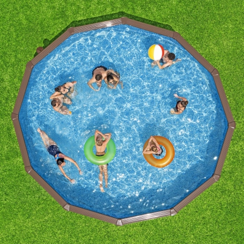 Bestway Hydrium 18' x 52 Round Steel Wall Above Ground Swimming Pool ... Bestway Hydrium 18' x 52 Round Steel Wall Above Ground Swimming Pool ...