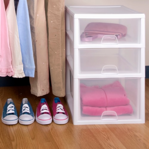 Sterilite 16 Qt Single Box Modular Stacking Storage Drawer Container