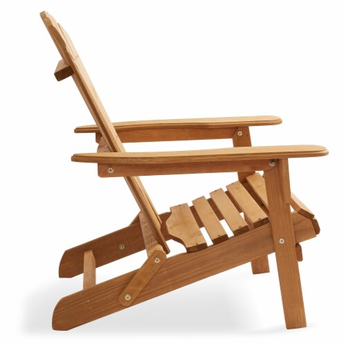 Folding Wooden Adirondack Chair Pre Assembled Backrest Natural 19.5 x 36 Pay Less Super Markets