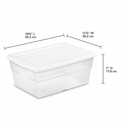 Sterilite 16 Quart Clear Plastic Stacking Storage Container Box W Lid