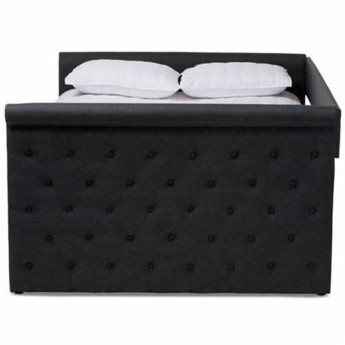 Baxton Studio Alena Tufted Queen Daybed with Trundle in Dark Grey 1 Fred Meyer