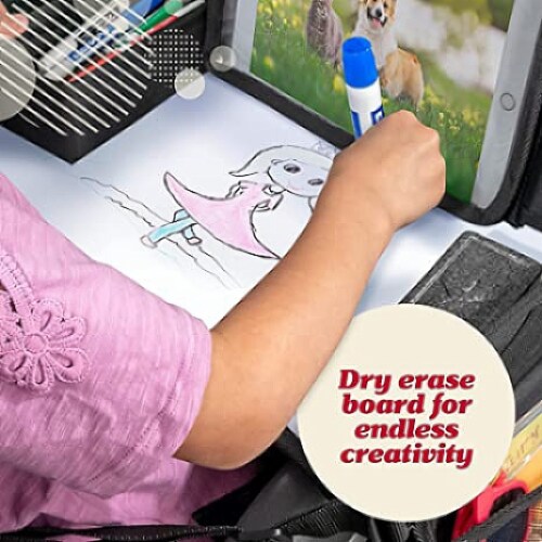 Lusso Gear Kids Travel Activity Tray for Car Black with Red Stitching one size Kroger