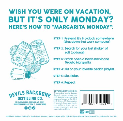 Devils Backbone Distilling Co. Smash Strawberry Margarita Ready to ... Devils Backbone Distilling Co. Smash Strawberry Margarita Ready to ...