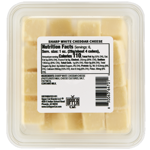 Upper Cut® Cubed Sharp White Cheddar Cheese, 6 oz - Fred Meyer Upper Cut® Cubed Sharp White Cheddar Cheese, 6 oz - Fred Meyer
