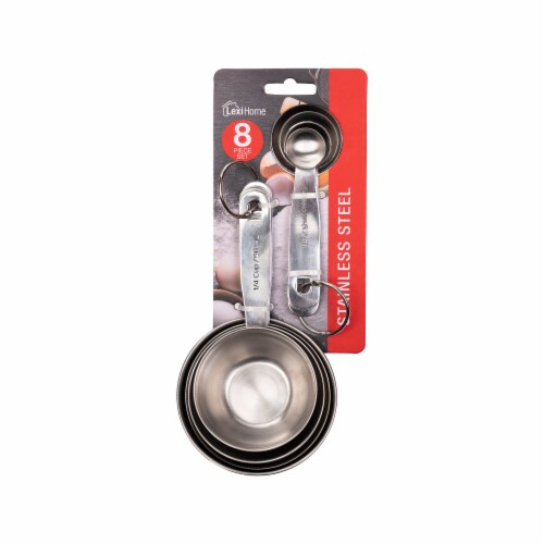 Lexi Home Premium 8 Piece Stainless Steel Measuring Cup And Spoon Set ... Lexi Home Premium 8 Piece Stainless Steel Measuring Cup And Spoon Set ...