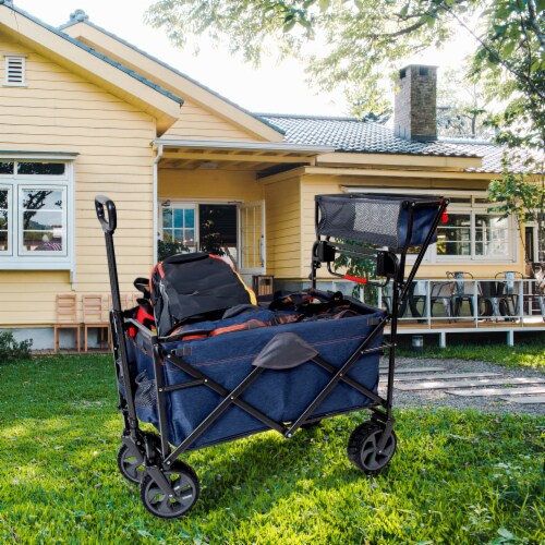 Mac Sports Collapsible Folding Heavy Duty Push Pull Utility Cart Wagon