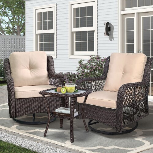 Patio Furniture Sets in PE Rattan Iron Waterproof Fabric for Home or Office Use No Size Kroger