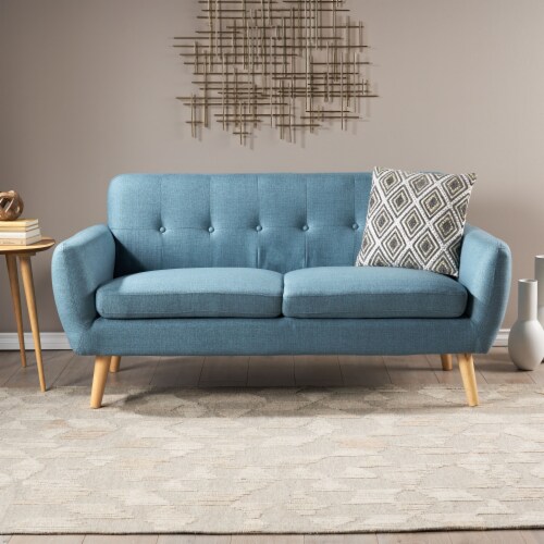 Simplie Fun Mid Century Modern Loveseat with Button Tufted Waffle Stitch Upholstery 1 count King Soopers