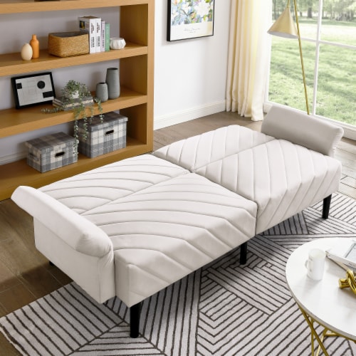 Simplie Fun Mid Century Velvet Futon Sofa Bed with Adjustable Recliner and Durable Frame 1 count Smith s Food and Drug