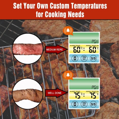 Meat Thermometers for Smokers Instant Read Digital Meat Thermometer with Waterproof Probe 1 Piece King Soopers