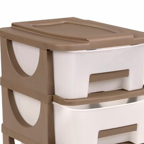 Homeplast Vesta 24 In Tall Plastic 3 Drawer Home Storage Organizer
