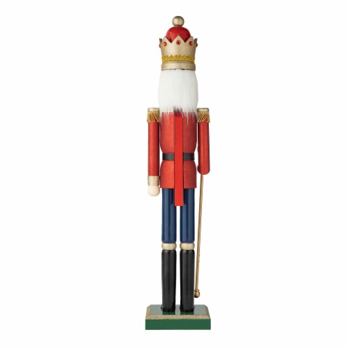 Glitzhome 54 Inch Tall Wooden Christmas Glitter King Nutcracker Set of One Fred Meyer
