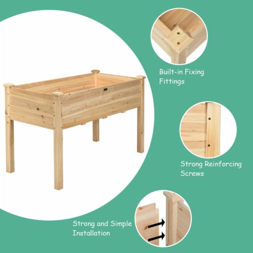 Wooden Raised Vegetable Garden Bed Elevated Grow Vegetable Planter 1
