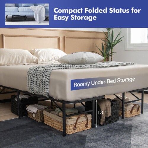 Hivvago Queen King Size Folding Steel Platform Bed Frame for Kids and Adults King Size KING Fry s Food Stores