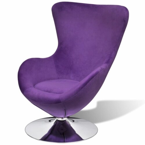 vidaXL Swivel Egg Chair with Cushion Small Purple Velvet 25.2 x25.2 x33.9 Pick n Save