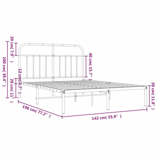 Black metal small double bed frame store