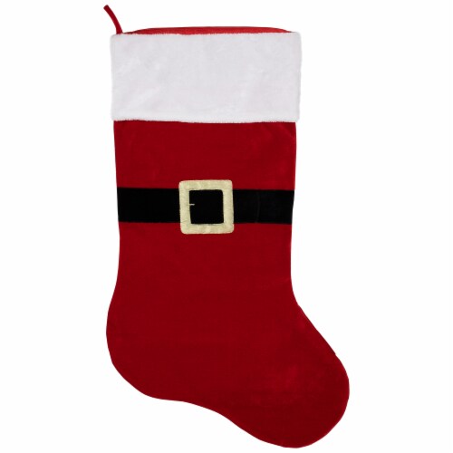 Northlight 48 Oversized Red And White Velveteen Santa Claus Belt Buckle