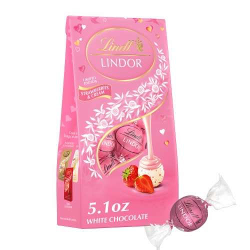 Lindt Lindor Valentines Strawberries And Cream White Chocolate Candy