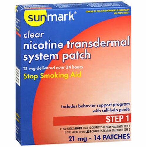 Sunmark Nicotine Transdermal System Step 1 21 Mg Patches 14 Ct 1