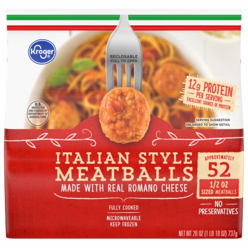 Kroger® Fully Cooked Microwaveable Italian Style Frozen Meatballs 26