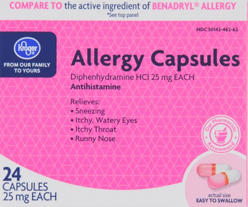 Kroger® Diphedryl Allergy Relief Capsules, 24 ct - Kroger Kroger® Diphedryl Allergy Relief Capsules, 24 ct - Kroger