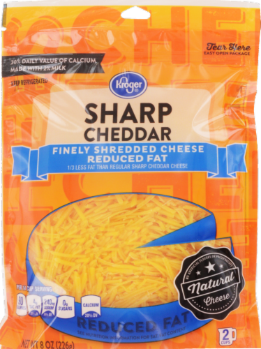 Kroger® Reduced Fat Finely Shredded Sharp Cheddar Cheese, 8 oz - Kroger Kroger® Reduced Fat Finely Shredded Sharp Cheddar Cheese, 8 oz - Kroger