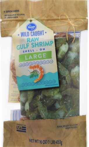 Kroger® Large Wild Caught Shell On Raw Frozen Gulf Shrimp 16 Oz Fry