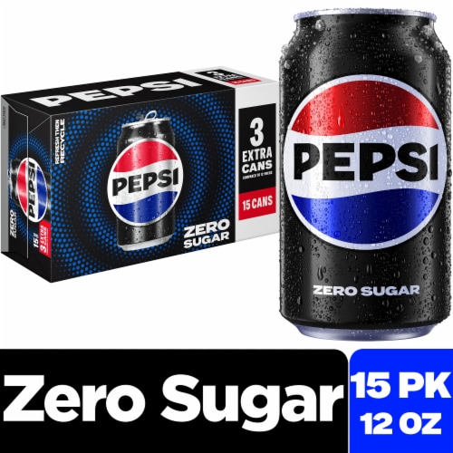 Pepsi Cola® Zero Sugar Soda Cans 15 Pk 12 Fl Oz Smiths Food And Drug