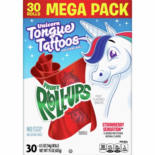 Fruit Roll Ups Strawberry Sensation Fruit Flavored Snacks Mega Pack 30