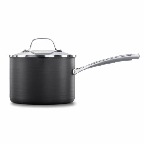 Calphalon Hard Anodized 3 5 Quart Shallow Nonstick Saucepan With Cover