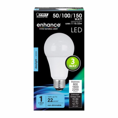 Feit Electric Enhance A21 E26 (Medium) LED Bulb Daylight 50/100/150 ... Feit Electric Enhance A21 E26 (Medium) LED Bulb Daylight 50/100/150 ...